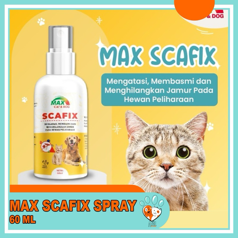 Jual OBAT JAMUR DAN SCABIES MAX SCAFIX 60ML Anti Jamur Kucing Spray ...