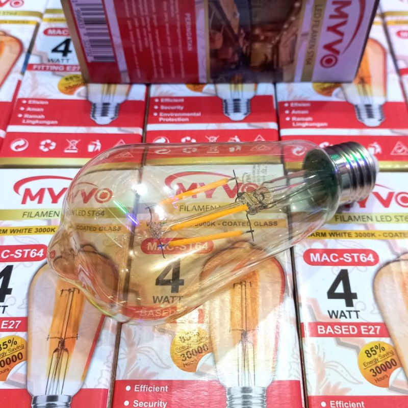 Jual Lampu Filamen Led Myvo 4 Watt Led Filament Vintage ST 64 Kuning | Shopee Indonesia