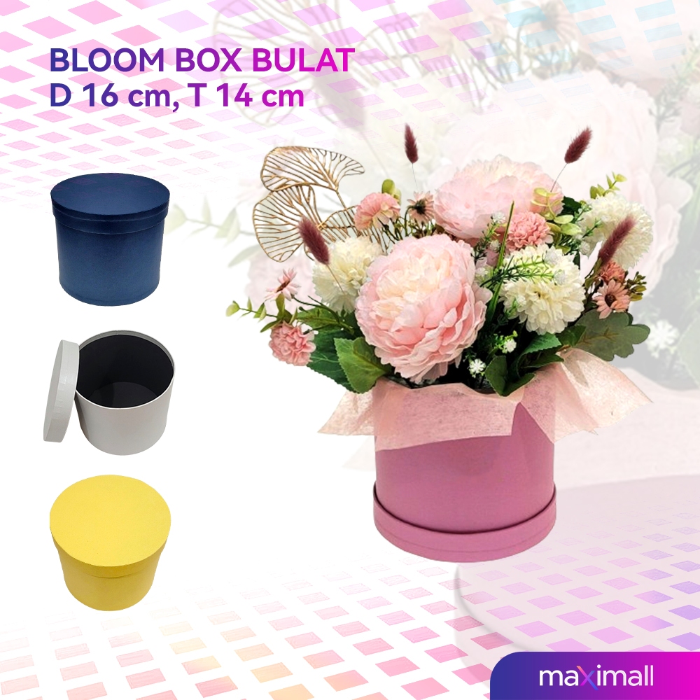 Jual Bloom Box Bulat Warna-Warni / Kotak Buket Bunga Polos Kosong D 16 cm x T 14 cm | Shopee ...