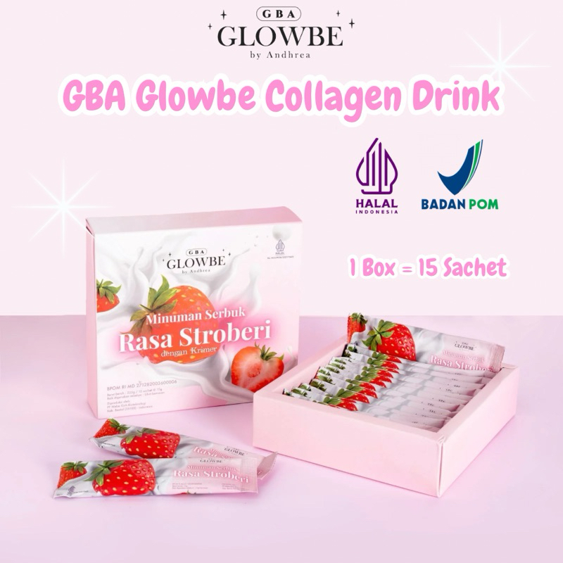 Jual GBA Glowbe Collagen Drink With L-Glutathione | Minuman Kolagen Rasa Susu Stroberi | Shopee ...