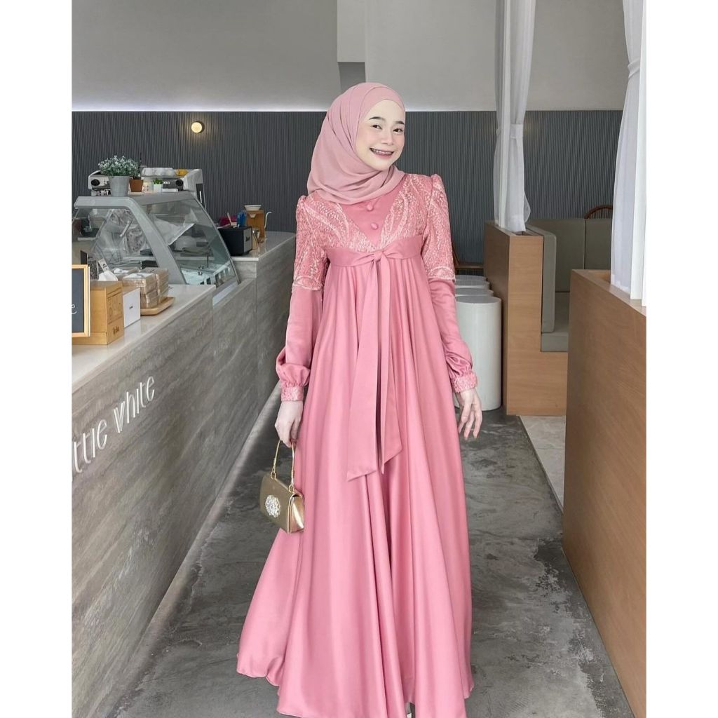 Jual Busana Muslim Pesta Wanita Jumbo Mewah Vellamore Dress Matt Velvet ...