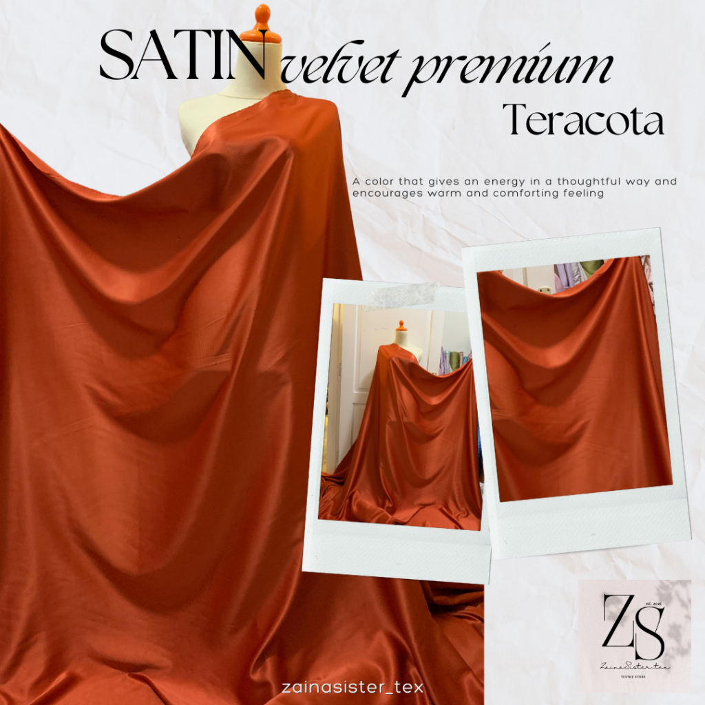 Jual Bahan Kain Satin Velvet Premium Warna Teracota Terakota Furing ...