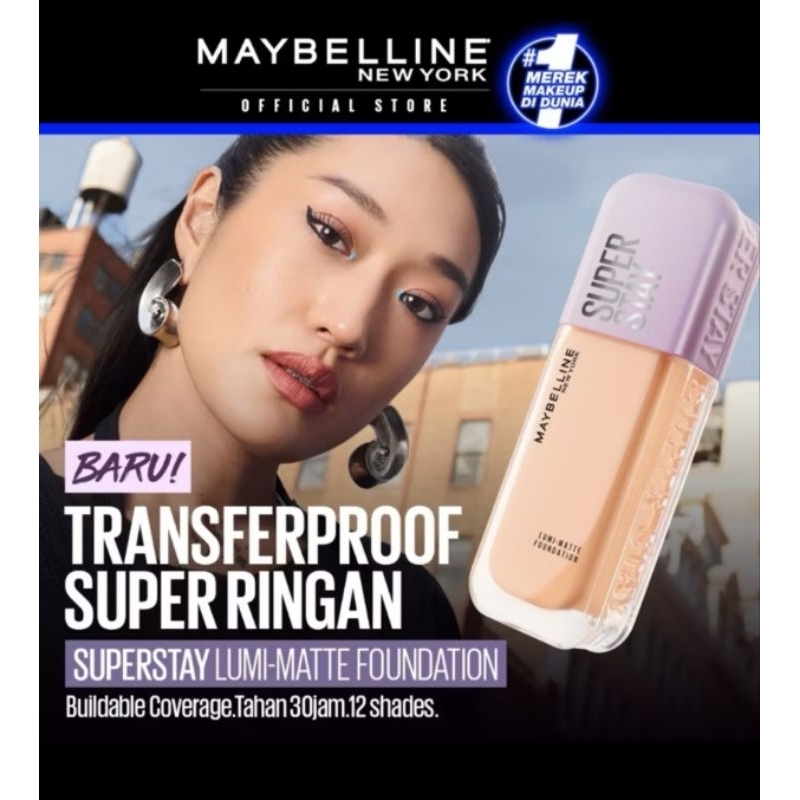 Jual (original) Maybelline Superstay LumiMatte Foundation FREE Remover 40ml | Shopee Indonesia