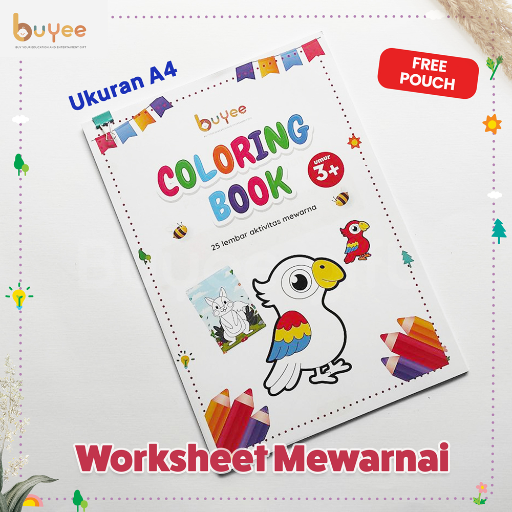 Jual BUYEE GIFT - Worksheet Mewarnai | Lembar Kerja Edukasi Coloring ...