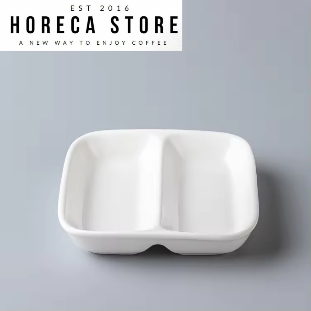 Jual Deep Double Sauce Dish 11.5cm / Piring Saus 2 Sisi Sekat / Saos ...