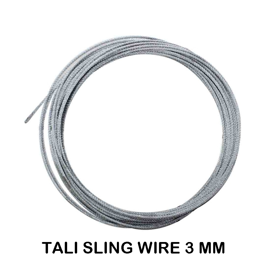 Jual Tali sling baja galvanis 3mm / wirerope 3mm harga permeter ...