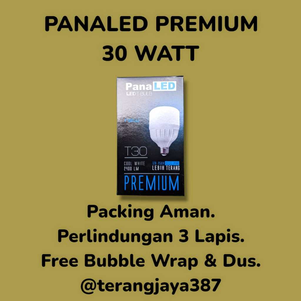 Jual Lampu Bohlam Led Putih Bulb Panaled Premium 30W Hemat Energi ...
