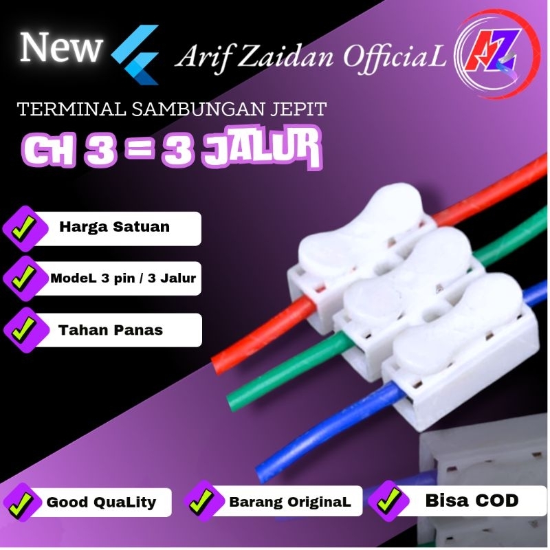 Jual Quick Connect 3 JaLur Terminal Connector Kabel Sambungan Listrik 3 ...