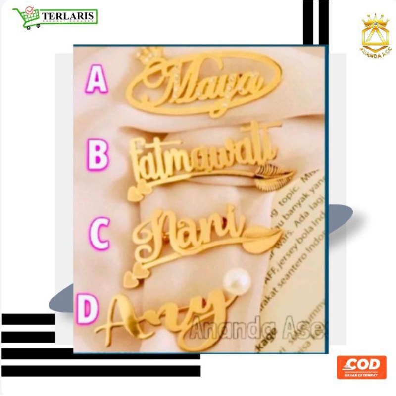 Jual bros nama variasi mutiara design terbaru paling MURAH | Shopee ...