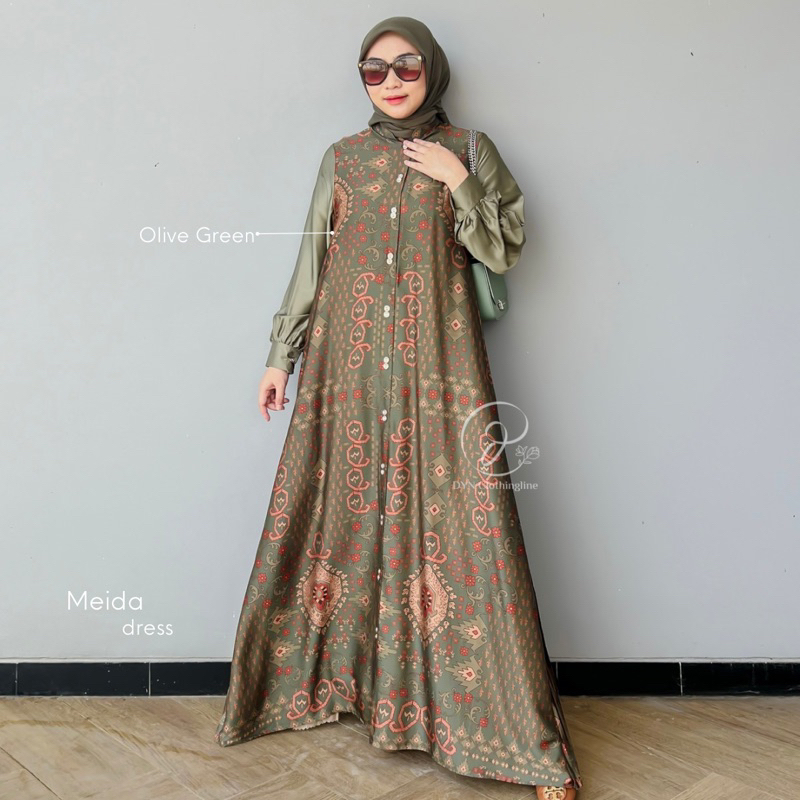 Jual DYN Clothingline Meida Dress | Gamis Muslim Premium Silk Mix ...