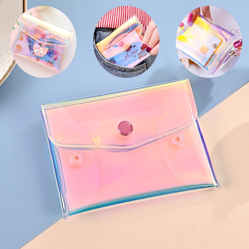 Jual Tas Dompet PVC Transparant Hologram aesthetic/ Cosmetic pouch tas ...