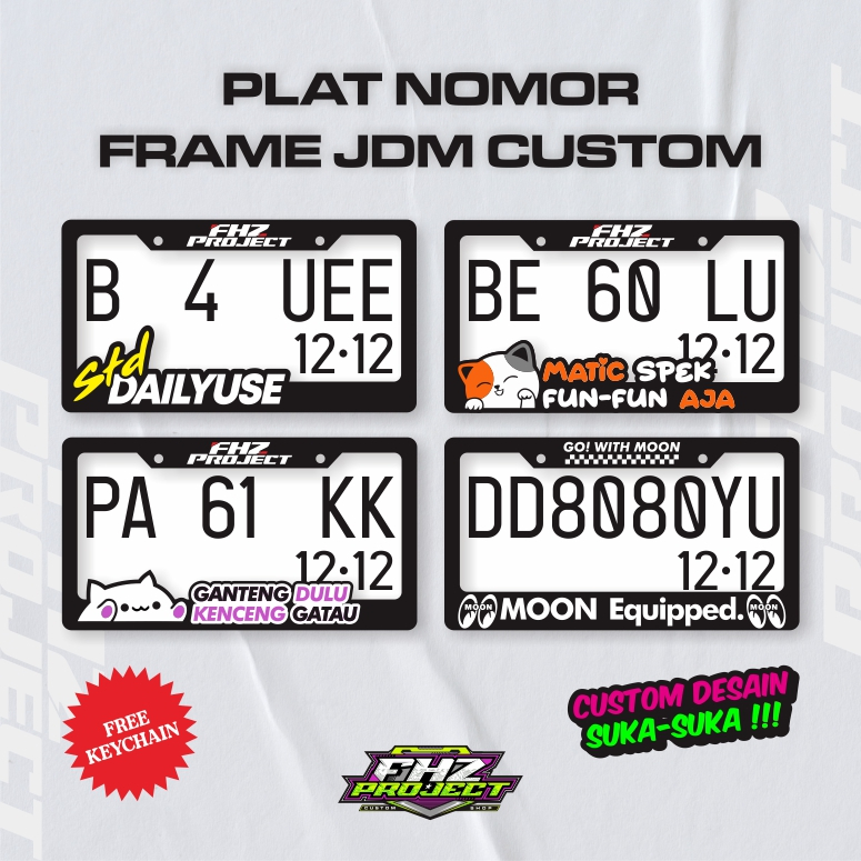 Jual COVER FRAME PLAT NOMOR JDM CUSTOM | Shopee Indonesia