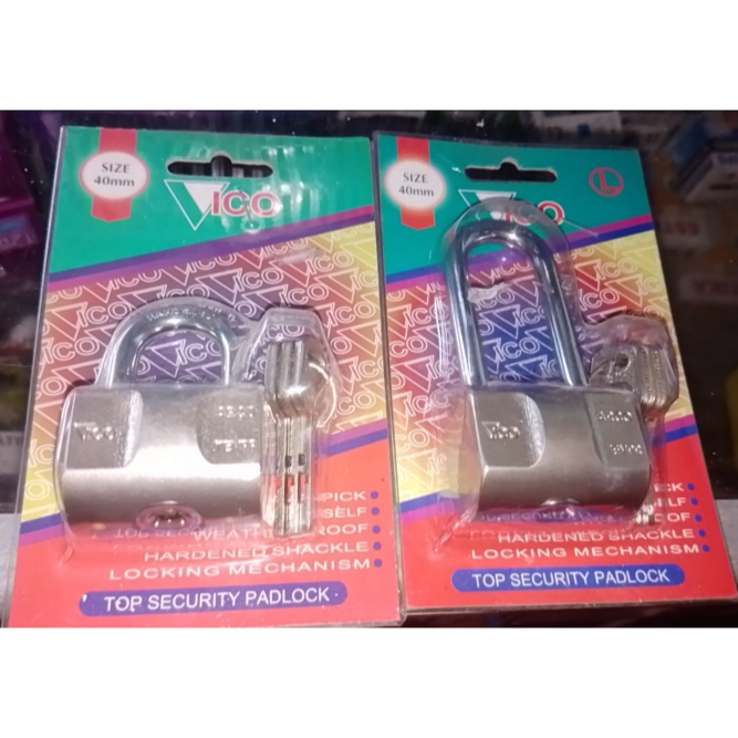 Jual Gembok Vico 40MM Panjang -Pendek / Gembok Putih HPP 40MM PJG PDK ...
