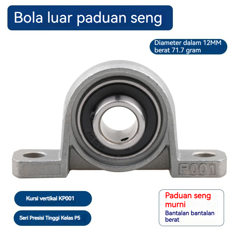 Jual 12mm Pillow Block Bearing Kp001 Bearing Pillow Block Universal ...
