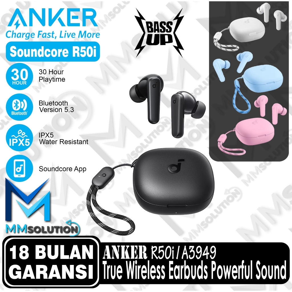 Jual ANKER Soundcore R50i Stick TWS Earphone True Wireless Earbuds Bluetooth 5.3 A3949 | Shopee ...