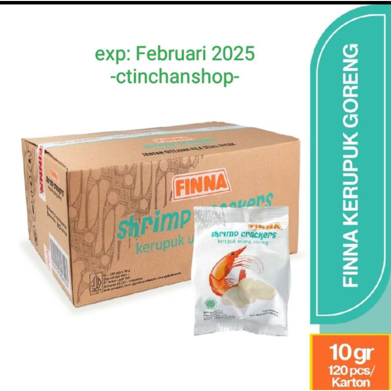 Jual finna kerupuk udang finna shrimp crackers 1 karton 120 pcs kerupuk ...