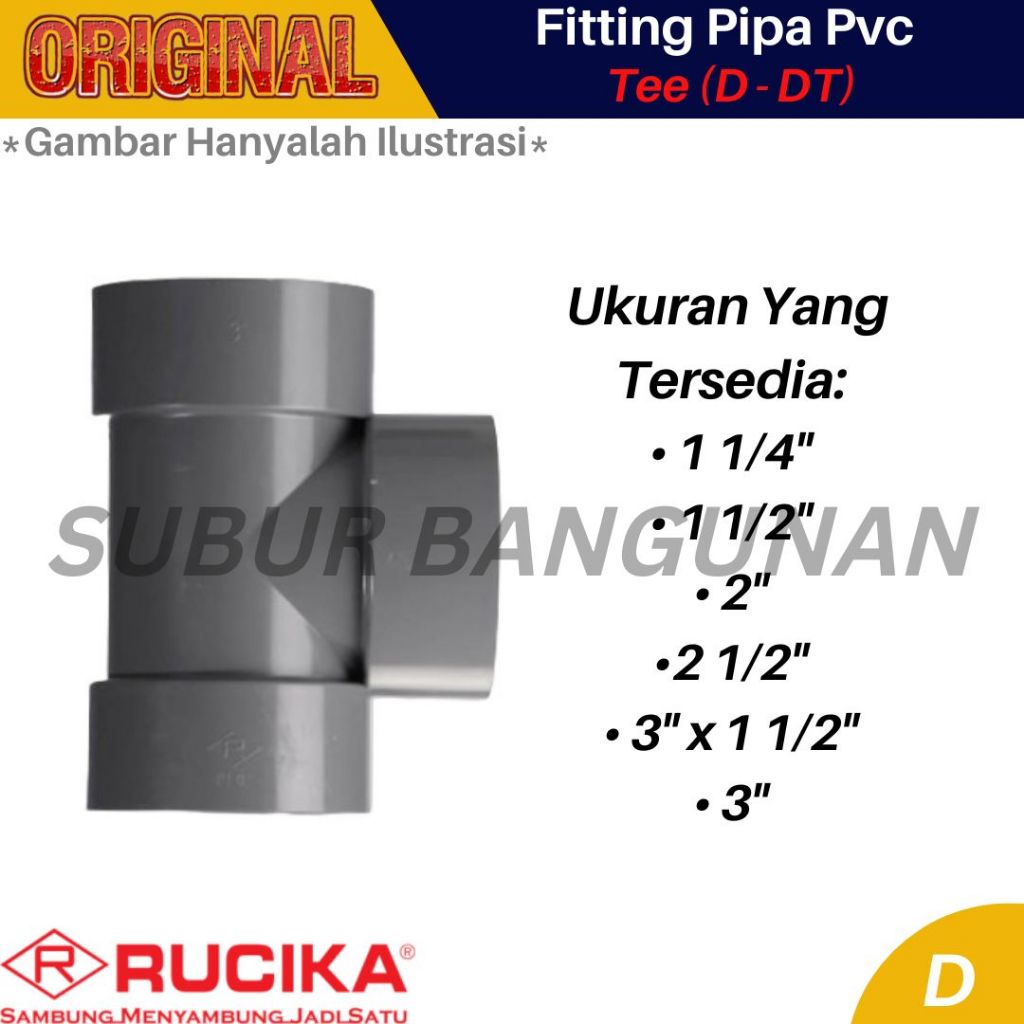 Jual Sambungan Pipa T Rucika Tee pipa PVC D | Shopee Indonesia
