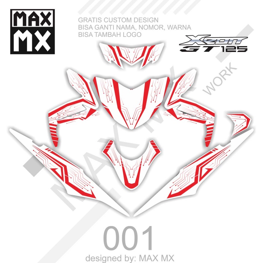 Jual Decal Stiker xeon gt Dekal Sticker Striping warna warni Custom ...