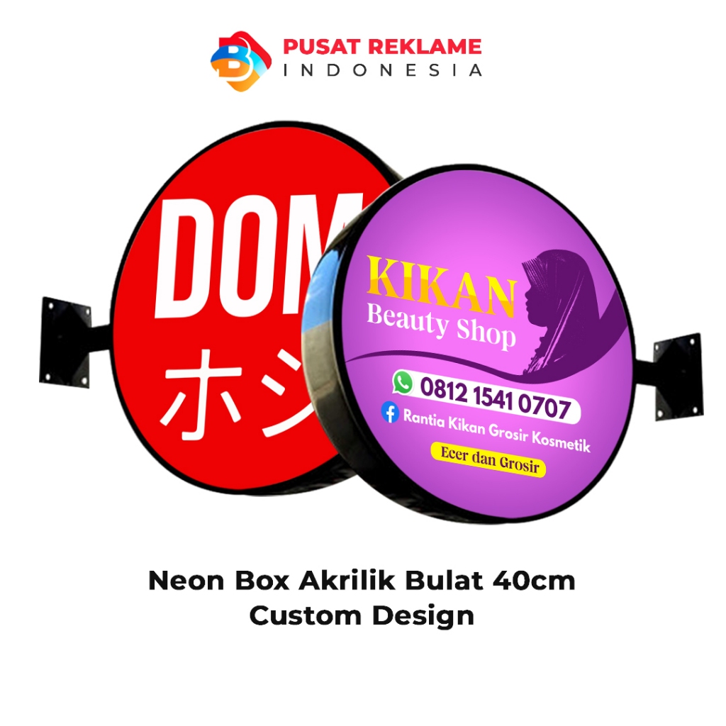 Jual Neon Box Akrilik Premium 40cm 2 Sisi LED Custom Desain Siap Pasang ...
