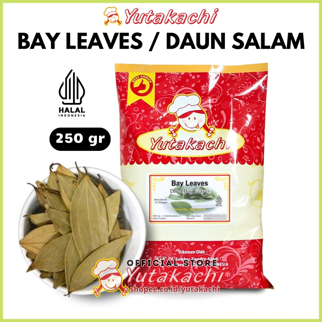 Jual Bay Leaves (Daun Salam Kering) 250 gram Yutakachi / Daun Salam Import | Shopee Indonesia