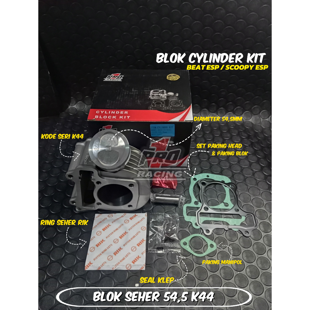 Jual BLOK SEHER BORE UP BEAT FI/BEAT ESP K44 BORE UP BEAT F1 54,5 K44/BORING BEAT F1/POP/SCOOPY ...