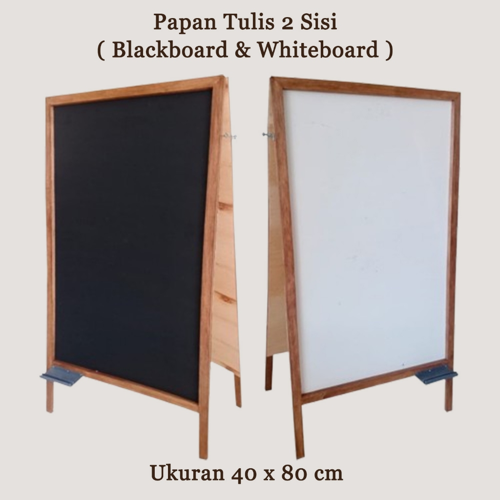 Jual Papan Tulis 2 Sisi 40 x 80 cm White Board & Black Board Cafe ...