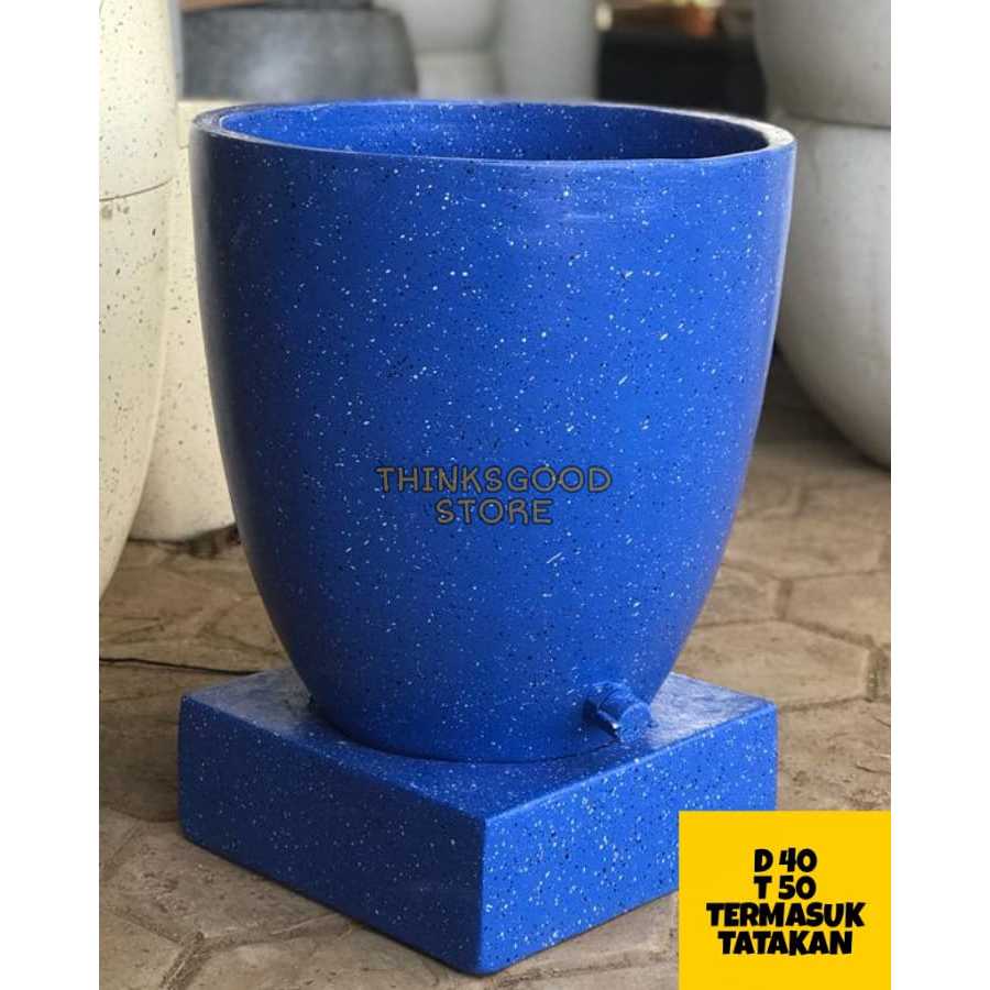 Jual BAK MANDI GENTONG AIR MINIMALIS MODEL TERASO CAPSUL BIRU TYPE 40 ...