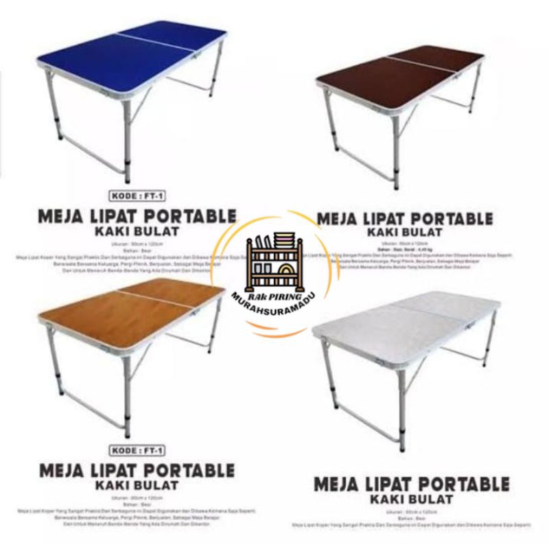 Jual Meja Lipat Koper - Meja Lipat Portable Serbaguna Kaki Bulat | Shopee Indonesia