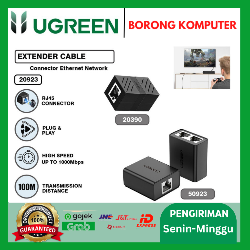 Jual LAN UTP Barel Connector Sambungan Kabel LAN RJ45 Cat 5e Cat 6 ...