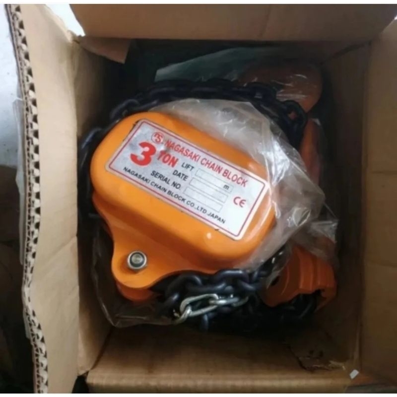 Jual Chain Block 3 ton X 3 Meter Takel NAGASAKI chain blok 3 ton rantai ...