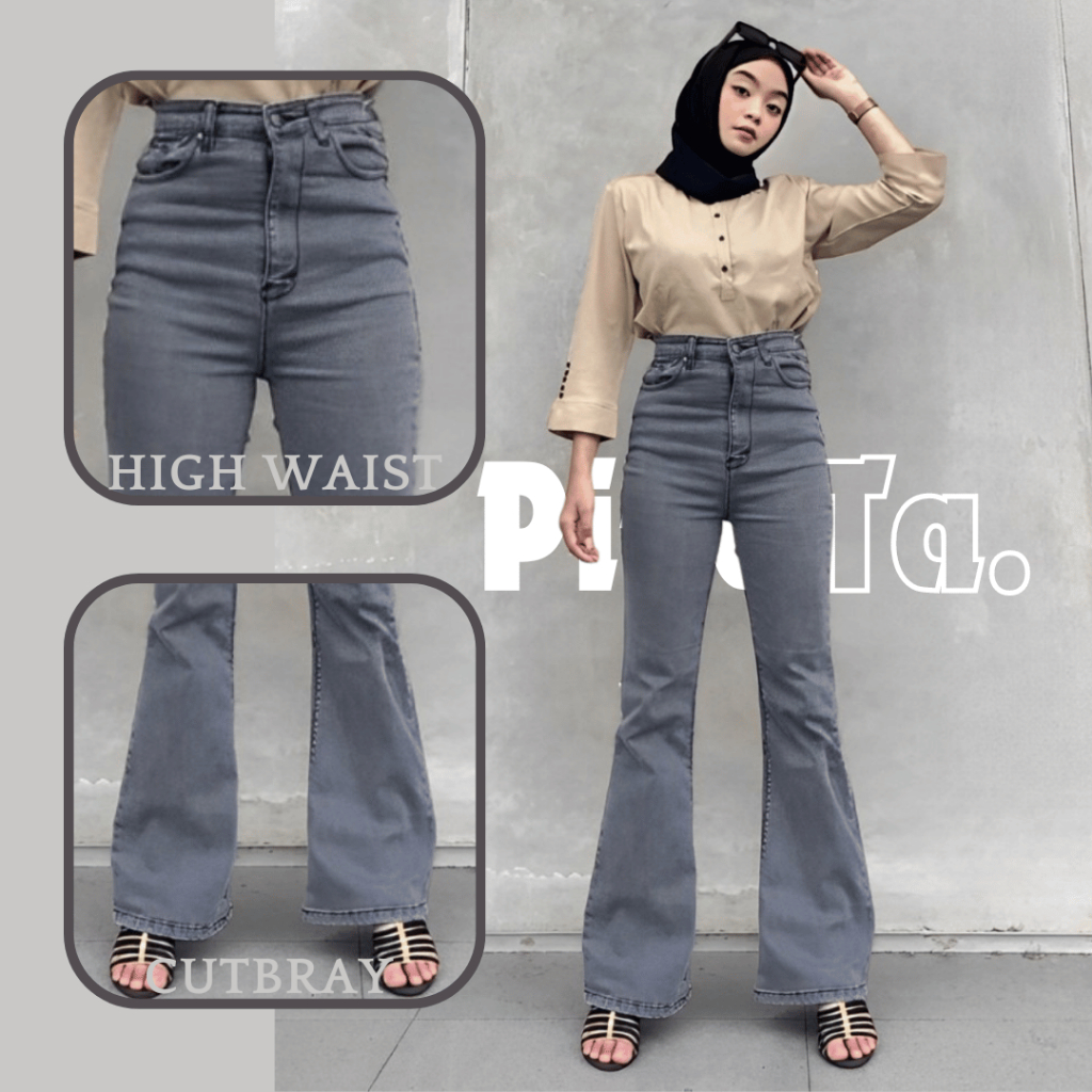 Jual Jeans Cutbray HIghwaist Wanita Celana Jeans Wanita Celana Cutbray Stretch Import Celana ...