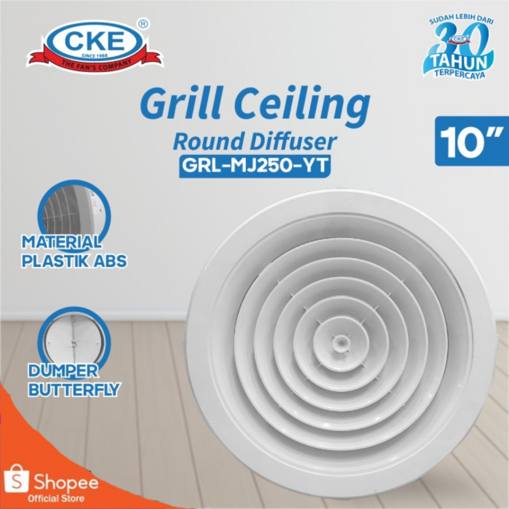 Jual CKE Grill Ceiling Round Diffuser AC Ducting 10” Inch Diffuser ...