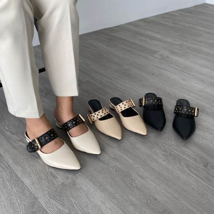 Jual LAMELIKA - FREYA Sandal Mules Shoes Wanita Heels Elegan Slip on ...