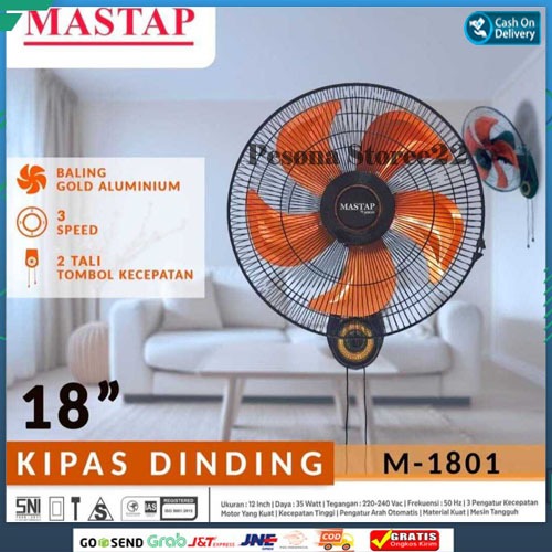 Jual KIPAS ANGIN DINDING 18 INCH BESI MASTAP M-1801 / WALL FAN MASTAP ...