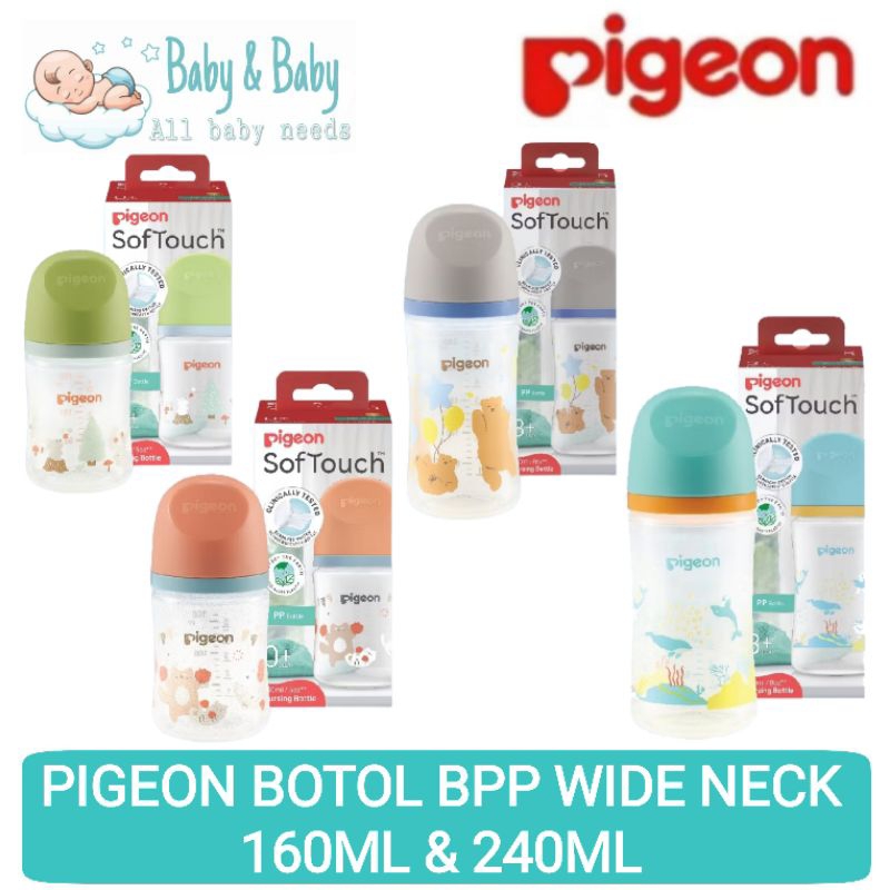 Jual PIGEON Botol BPP Wide Neck 160ml 240ml With SofTouch Nipple - Botol Susu Bayi | Shopee ...