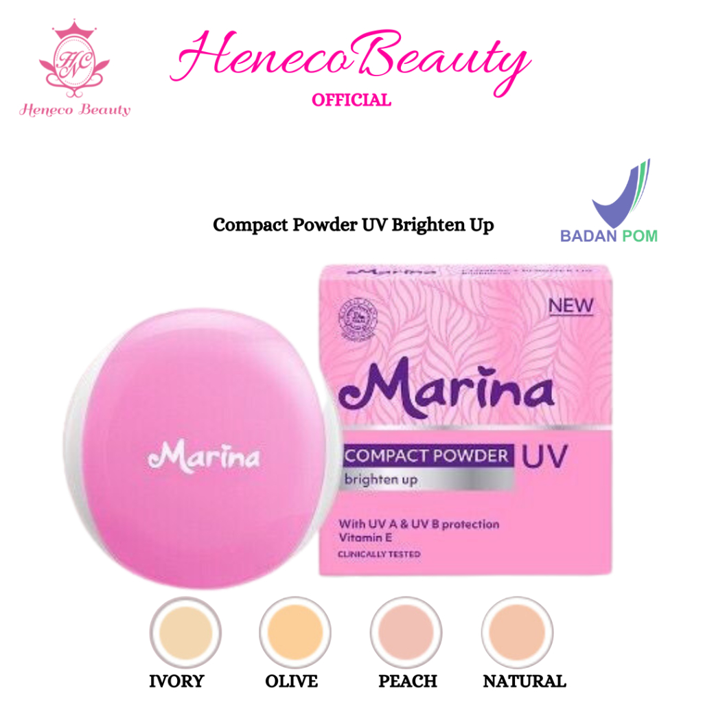Jual MARINA Compact Powder UV Brighten Up 12gr Ivory Olive Peach ...