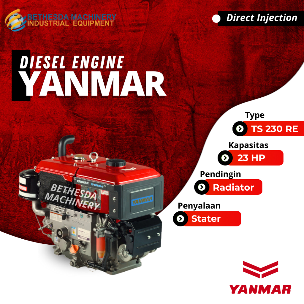 Jual Mesin Penggerak Diesel 23 HP Stater Elektrik Yanmar Radiator TS 230 RE | Shopee Indonesia