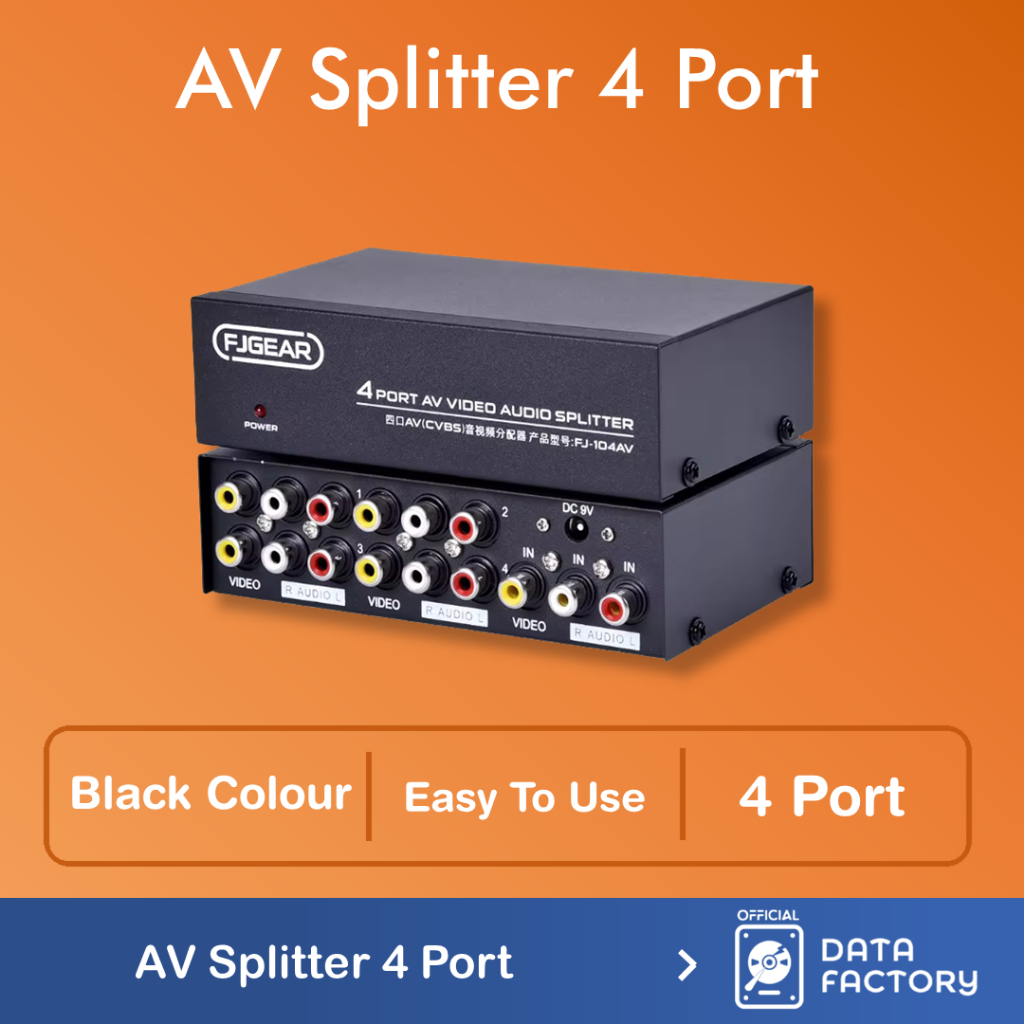 Jual RCA AV Splitter 4port / Audio Video Spliter 4 Port - 1-4 Port / 4 ...