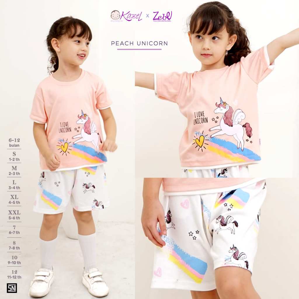 Jual KAZEL Zebe List Set Pendek Anak Perempuan / Setelan Pendek Anak Girl (1Stel) 6Bulan-11Tahun ...
