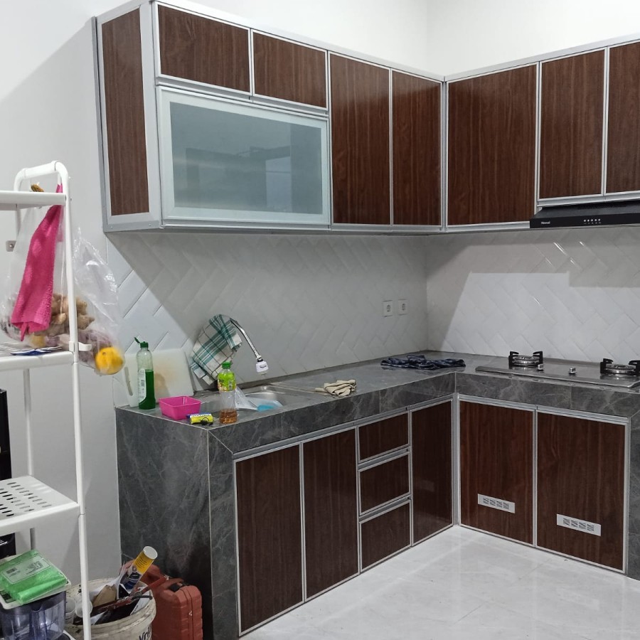 Jual kitchen set L custom aluminium acp | Shopee Indonesia