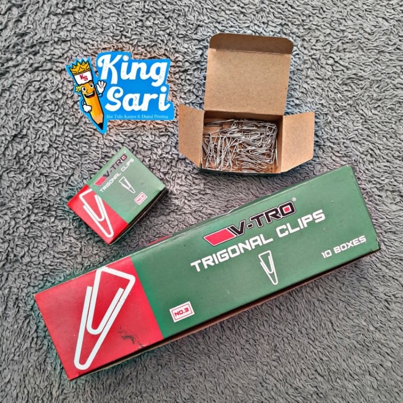 Jual PAPER CLIP TRIGONAL V-TRO/PAPER CLIP KECIL/PAPERCLIP SEGITIGA/PE ...
