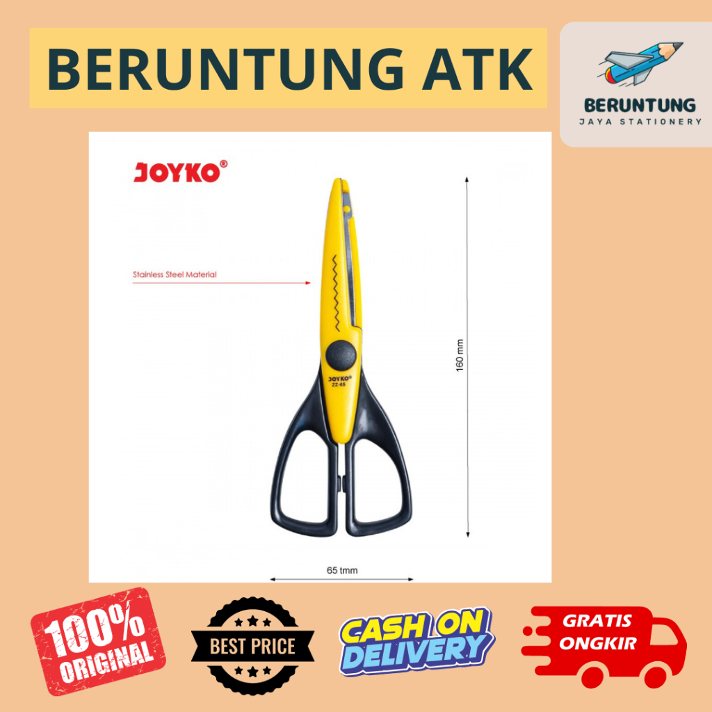 Jual GUNTING ZIG ZAG JOYKO ZZ-65 SCISSORS GERIGI DEKORASI | Shopee ...