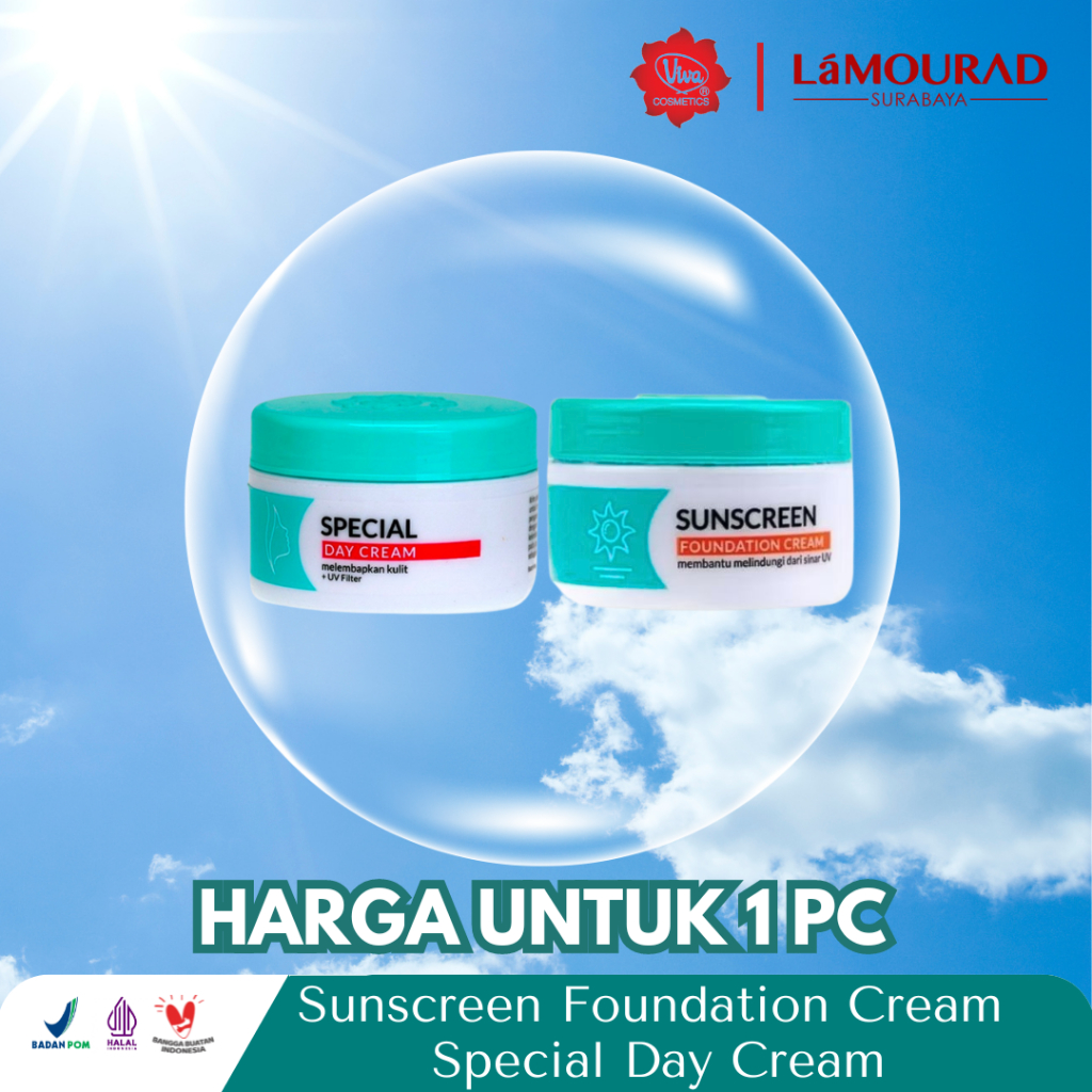 Jual VIVA SUNSCREEN FOUNDATION CREAM I VIVA SPESCIAL DAY CREAM BPOM ...
