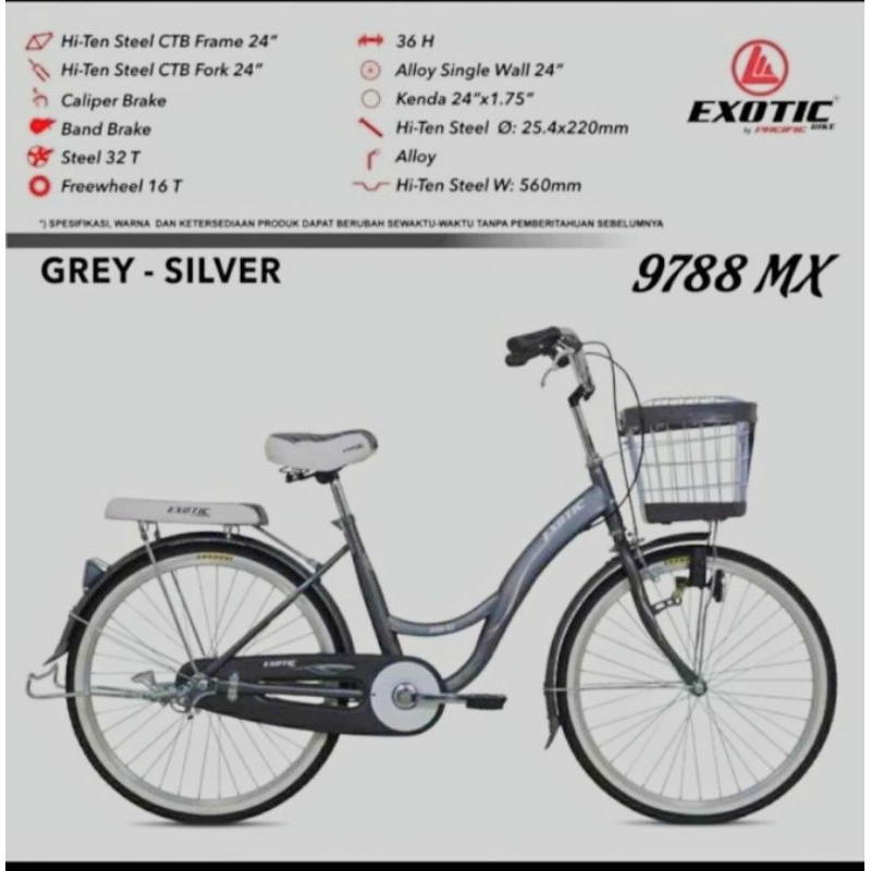 Jual sepeda kota/citybike exotic tipe 9788mx 24inci | Shopee Indonesia