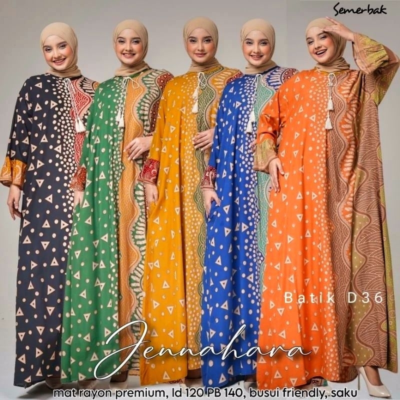 Jual Semerbak Gamis tali ld 120 jennahara baju muslim wanita cantik ...