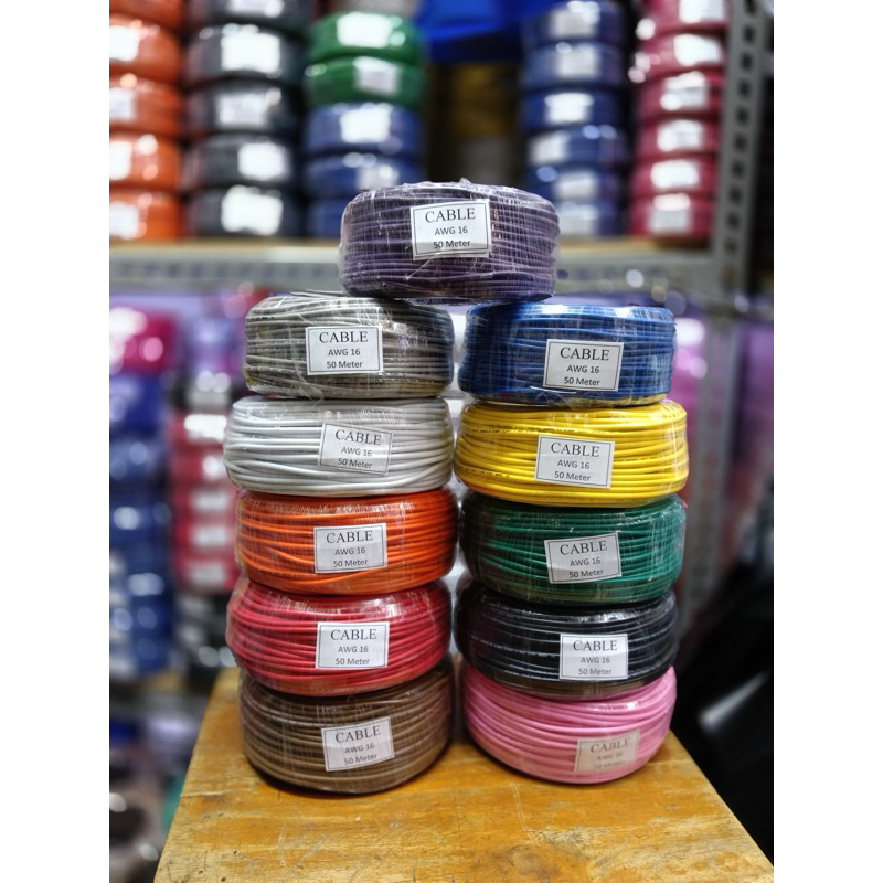 Jual kabel awg 16 50mtr cableton awg16 50mtr/roll cable awg 16 600v ...