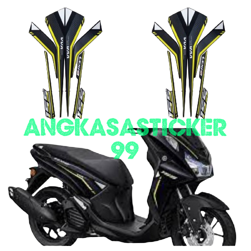 Jual sticker motor striping motor yamaha lexi tahun 2024 full hitam ...