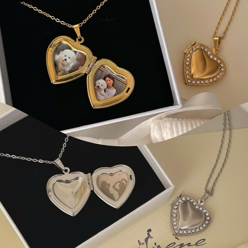 Jual Love Note Heart Locket Necklace | Kalung Liontin Foto Ukiran Gift ...