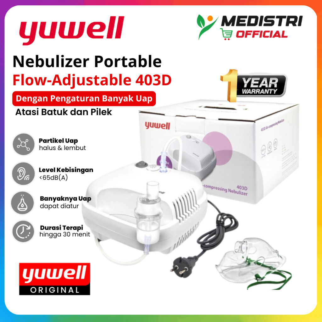 Jual Yuwell Nebulizer 403D Alat Bantu Uap Pernafasan Nebul Original ...