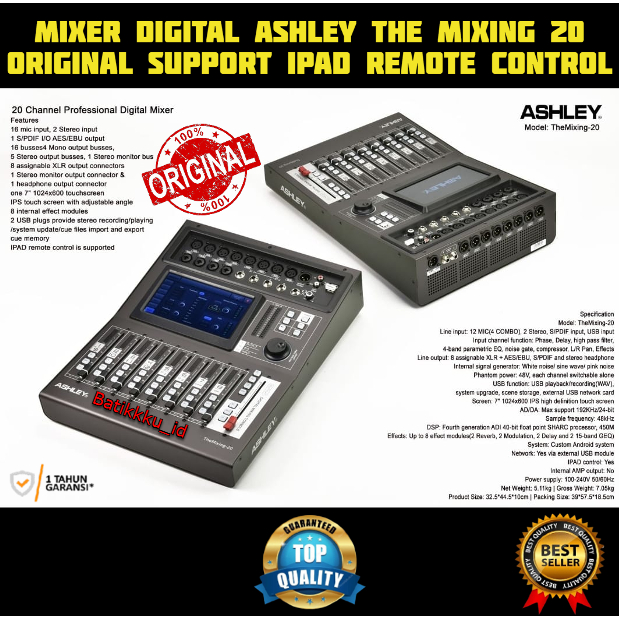 Jual Mixer Digital ASHLEY THE MIXING 20 THEMIXING 20 ORIGINAL DIGITAL ...